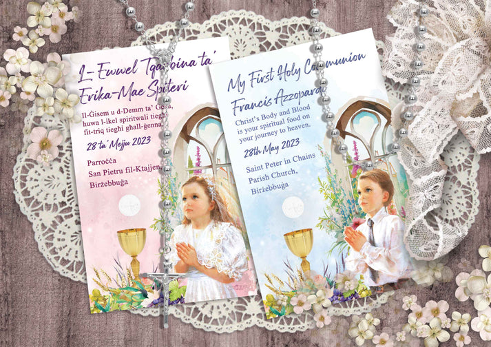 Holy Communion Commemorative Card (Santi) Design 9 – Create Designs Malta