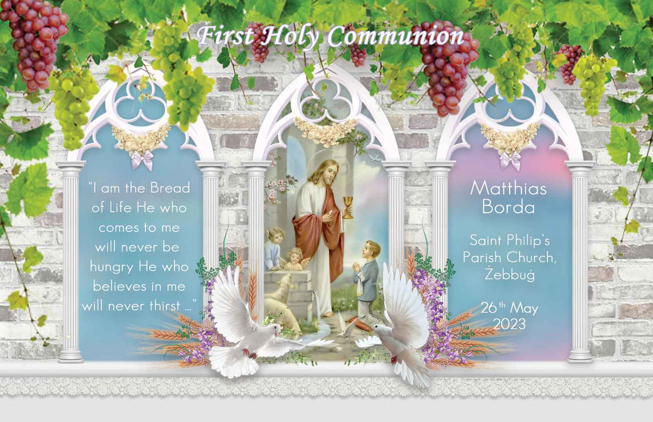 Holy Communion Commemorative Card (Santi) Design 2 – Create Designs Malta
